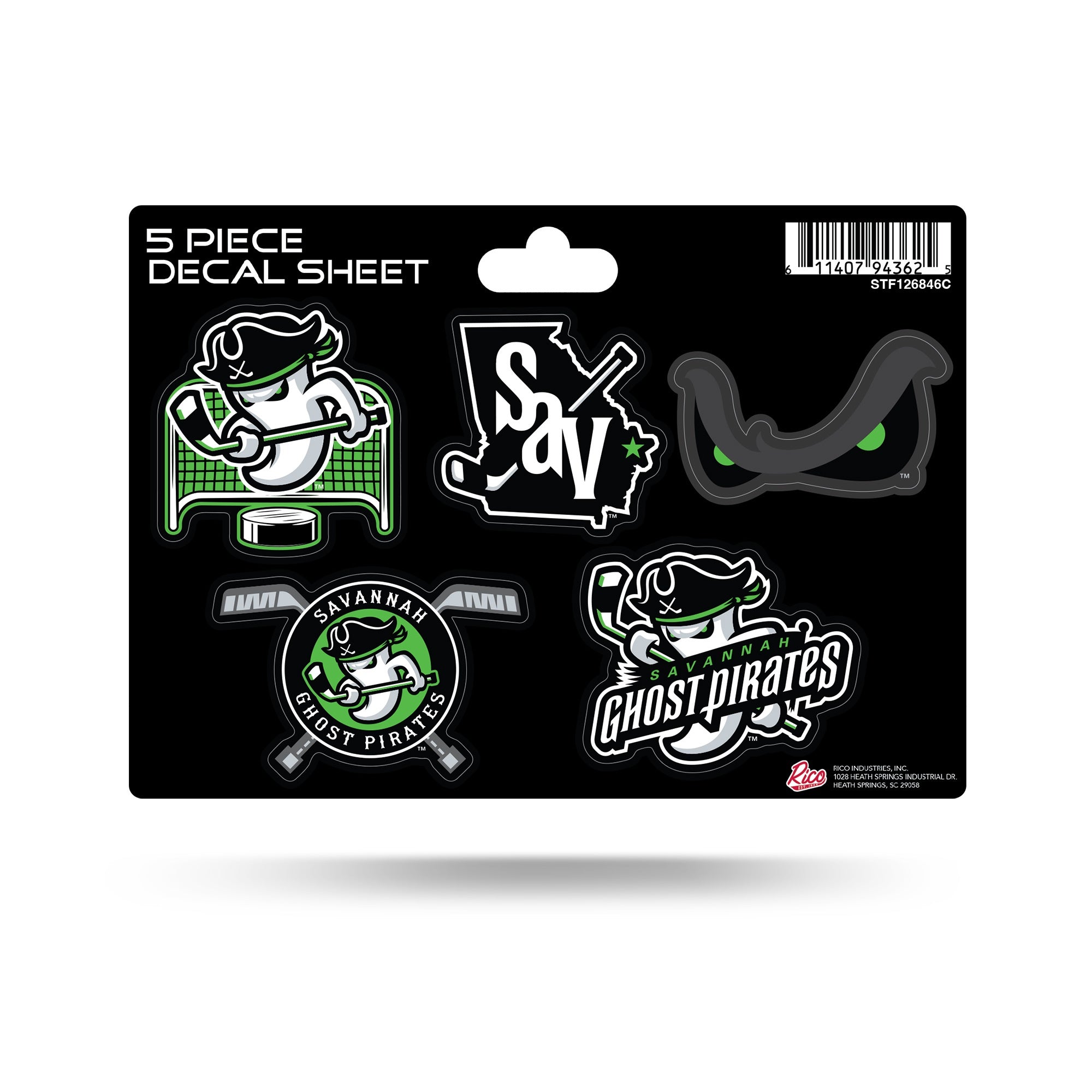 Savannah Ghost pirates 5-Sticker Sheet – Savannah Ghost Pirates Team Store