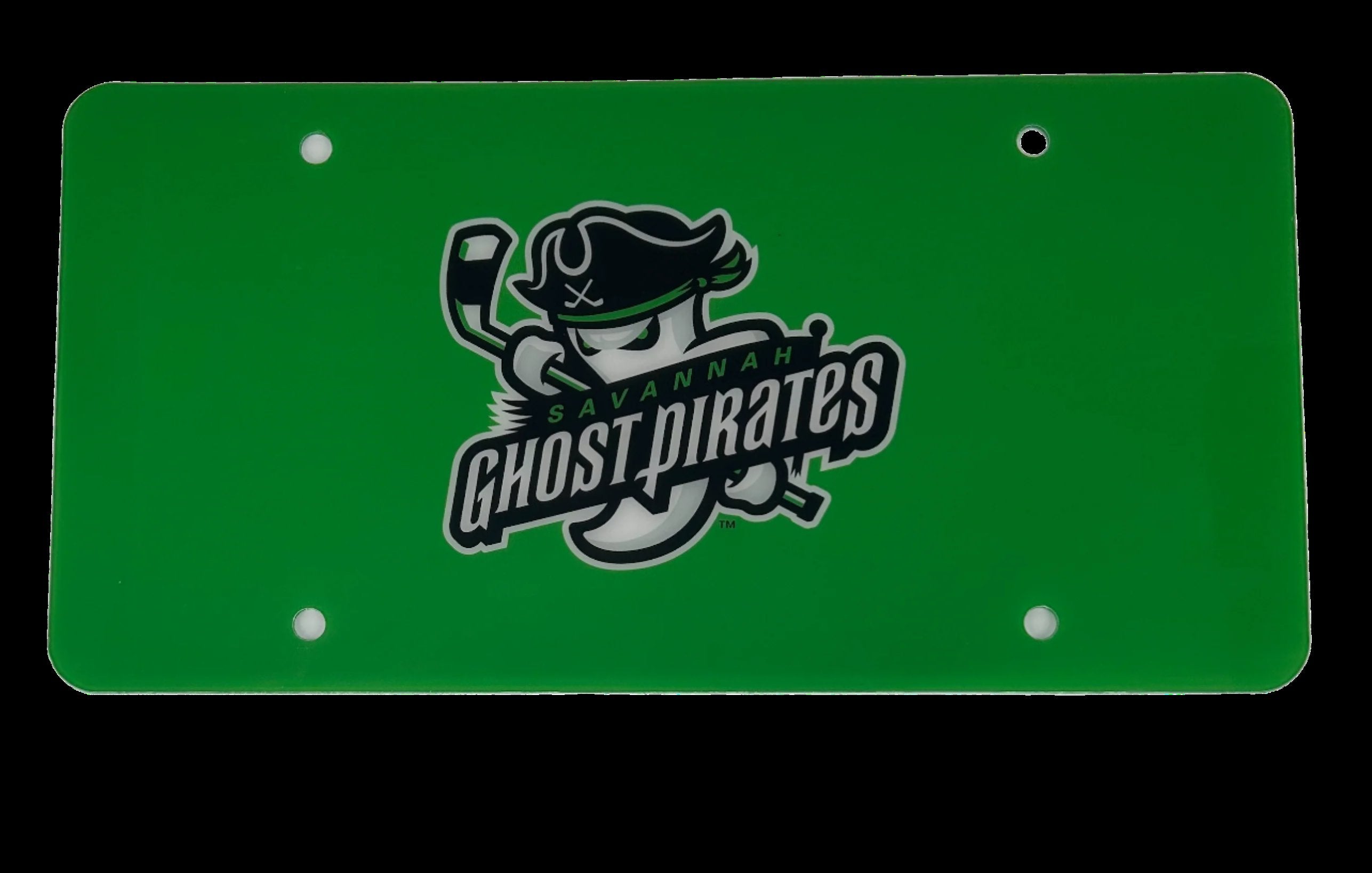 Savannah Ghost Pirates Green Plastic License Plate – Savannah Ghost ...