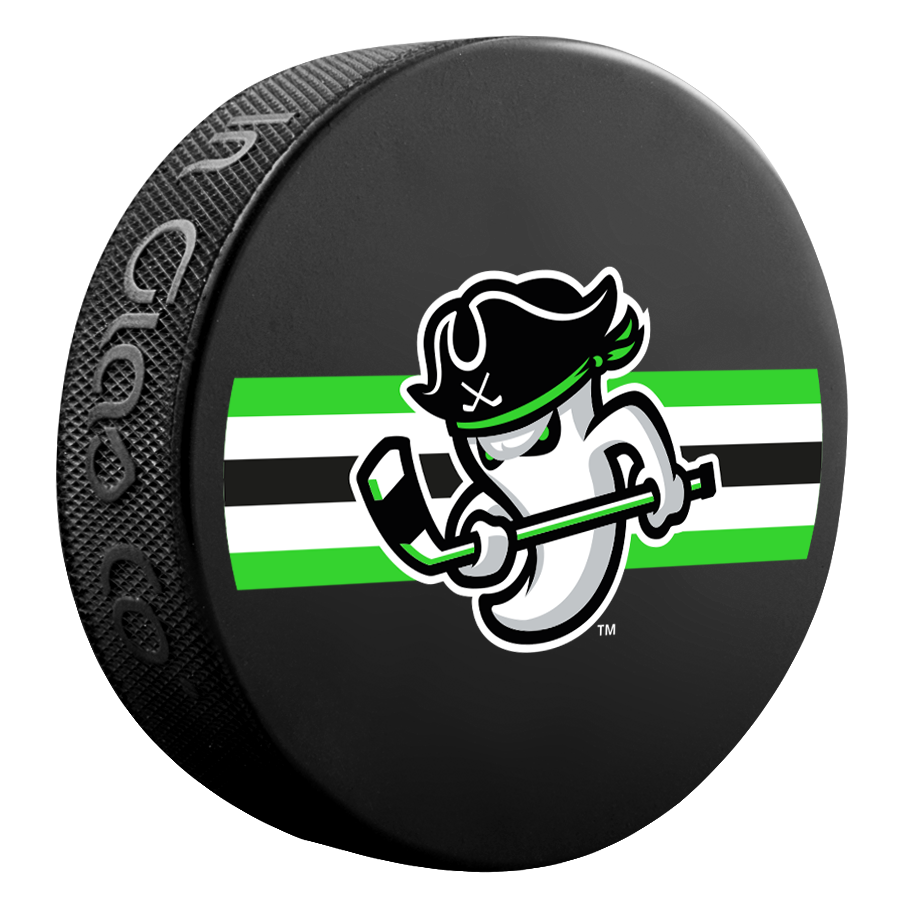Ghost Pirates Puck - Stripes – Savannah Ghost Pirates Team Store
